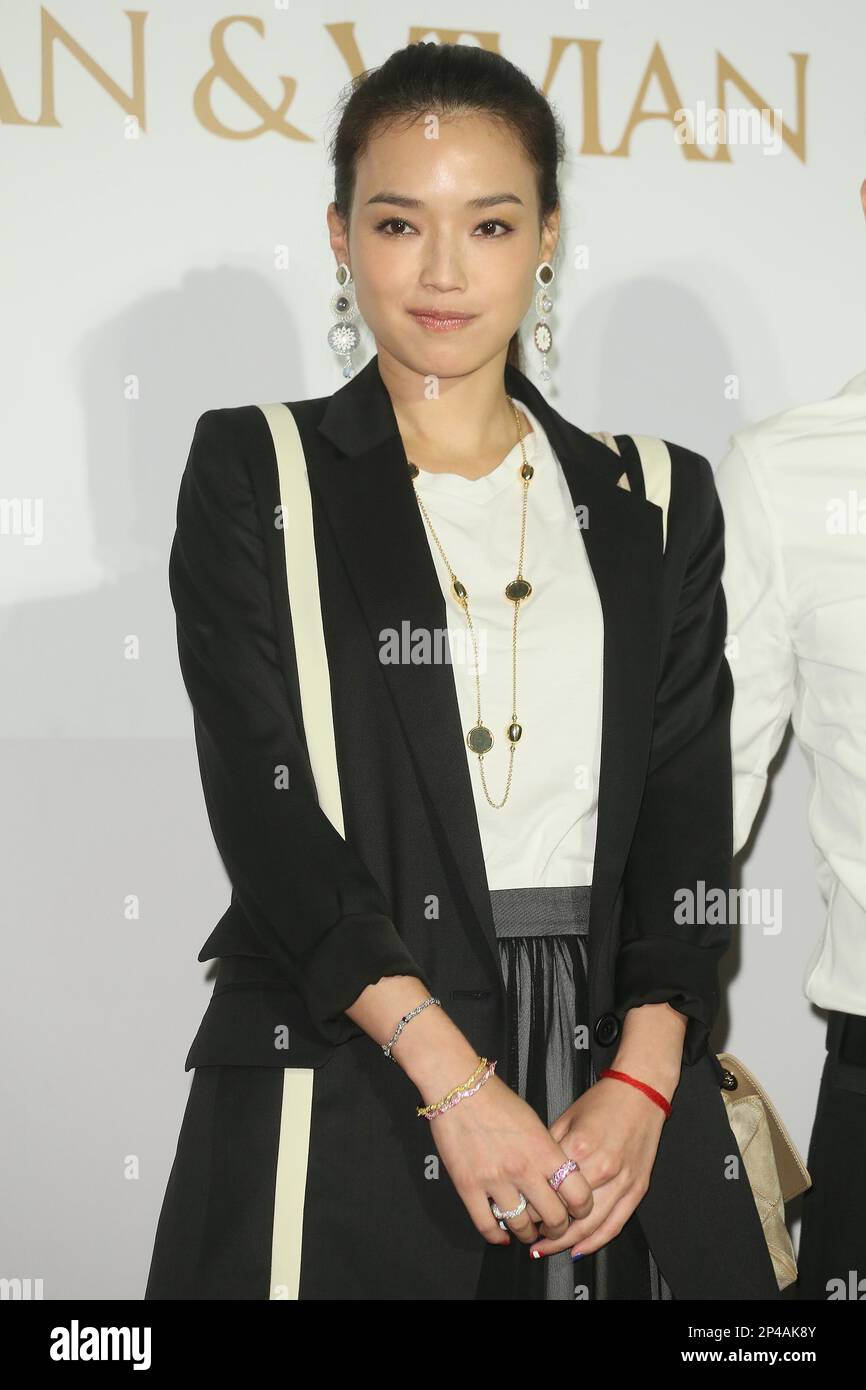 Actress Shu Qi attends the wedding ceremony of Vivian Hsu and Sean Lee at Le Meridien Hotel in ...