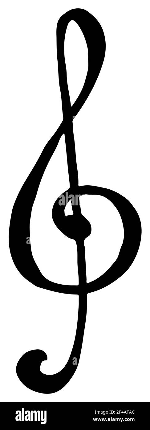 Treble clef key music hand drawn doodle isolated vector Stock Vector ...