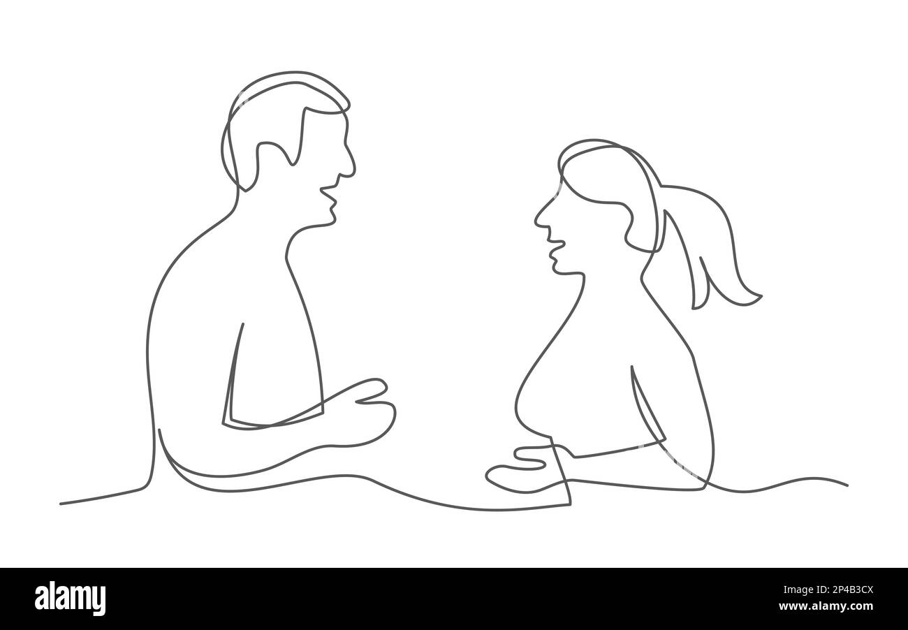 Talk One line drawing on white background Stock Vector Image & Art - Alamy