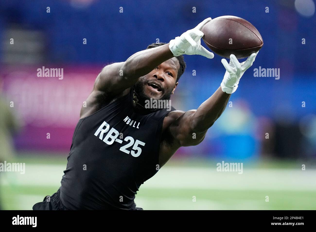 Texas Tech running back Sarodorick Thompson runs a drill at the NFL ...