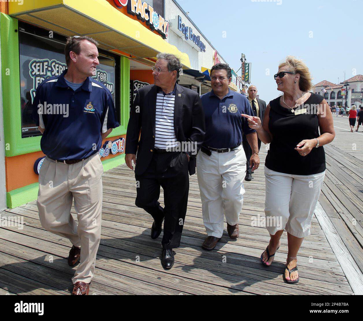 Ocean City, N.J. Mayor Jay Gillian, left, joins New Jersey State ...