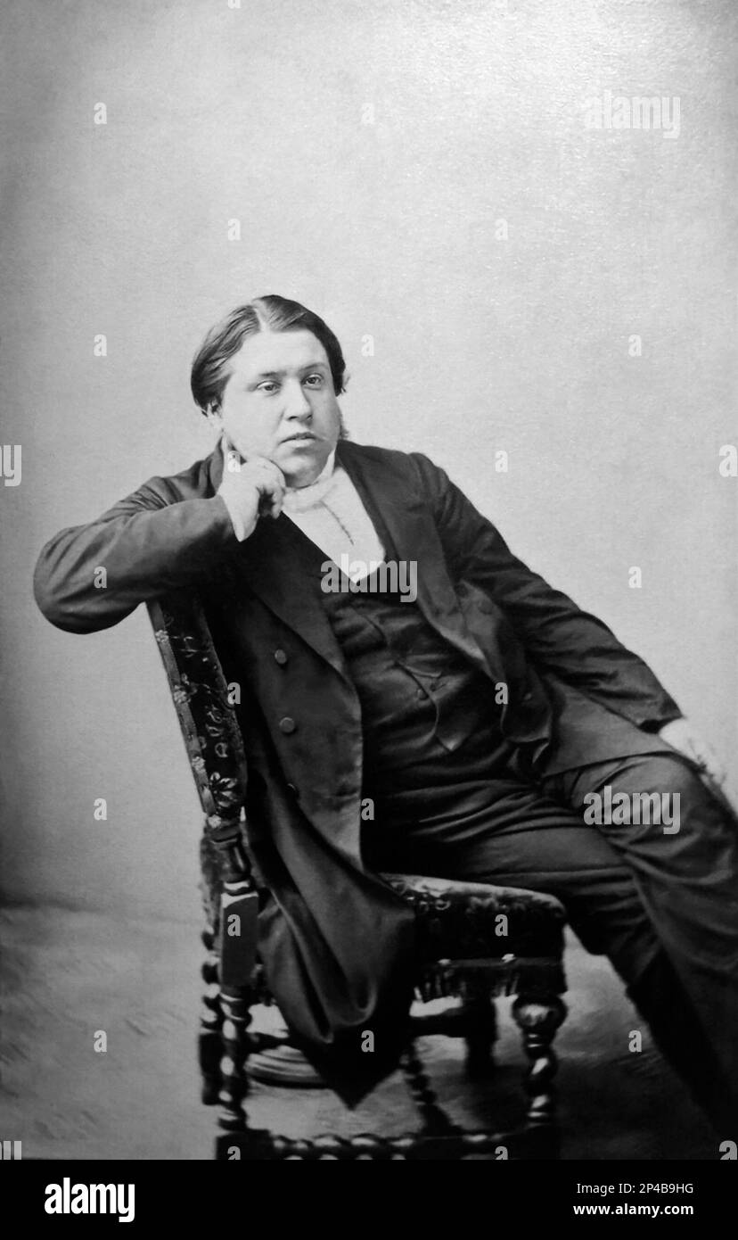 Seated portrait of young Charles Haddon Spurgeon (1834-1892), popular ...