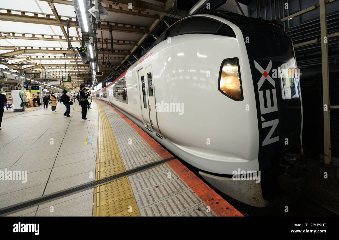 The N'EX ( Narita Express ) train in Tokyo, Japan Stock Photo - Alamy