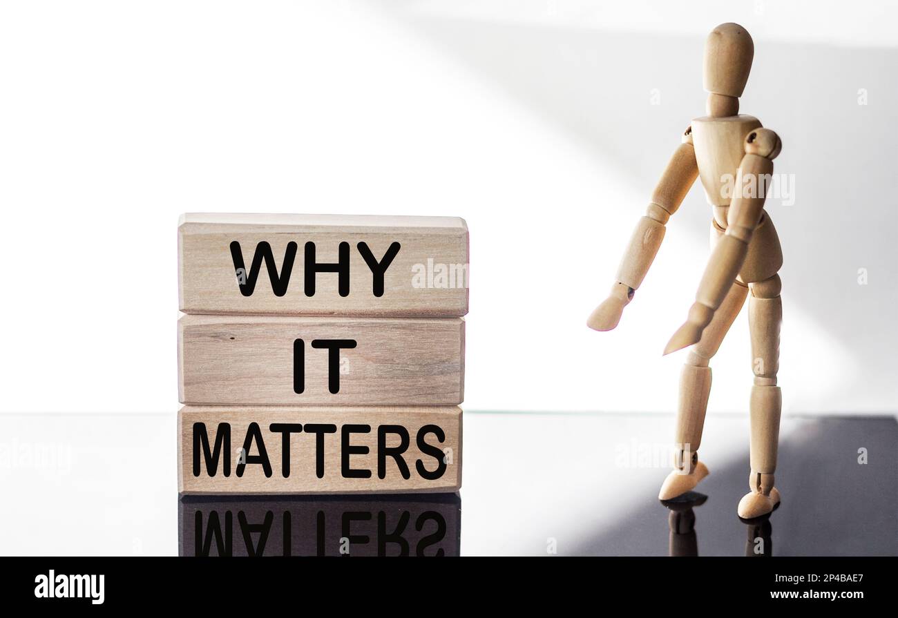 Wooden blocks with text Why is this important on white background with ...