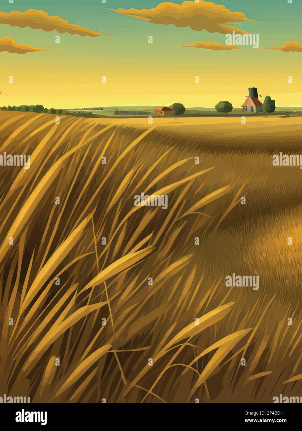 Oat Field Cartoon