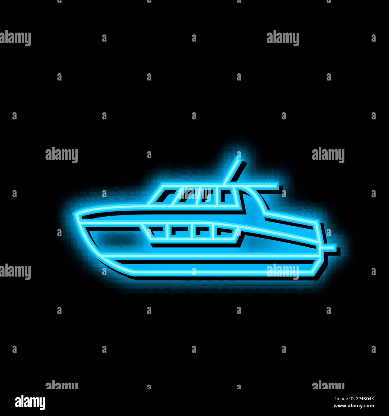 cabin cruiser boat neon glow icon illustration Stock Vector Image & Art ...