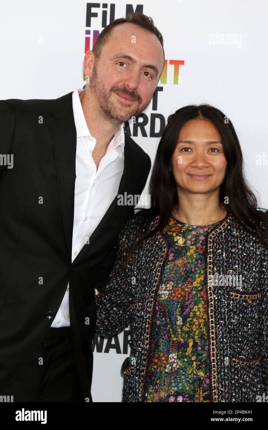 LOS ANGELES - MAR 4: Nic Gonda, Chloe Zhao at the 2023 Film Independent Spirit Awards at the ...
