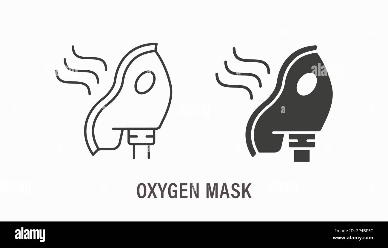 Oxygen mask icons. Vector illustration isolated on white background Stock Vector Image & Art - Alamy