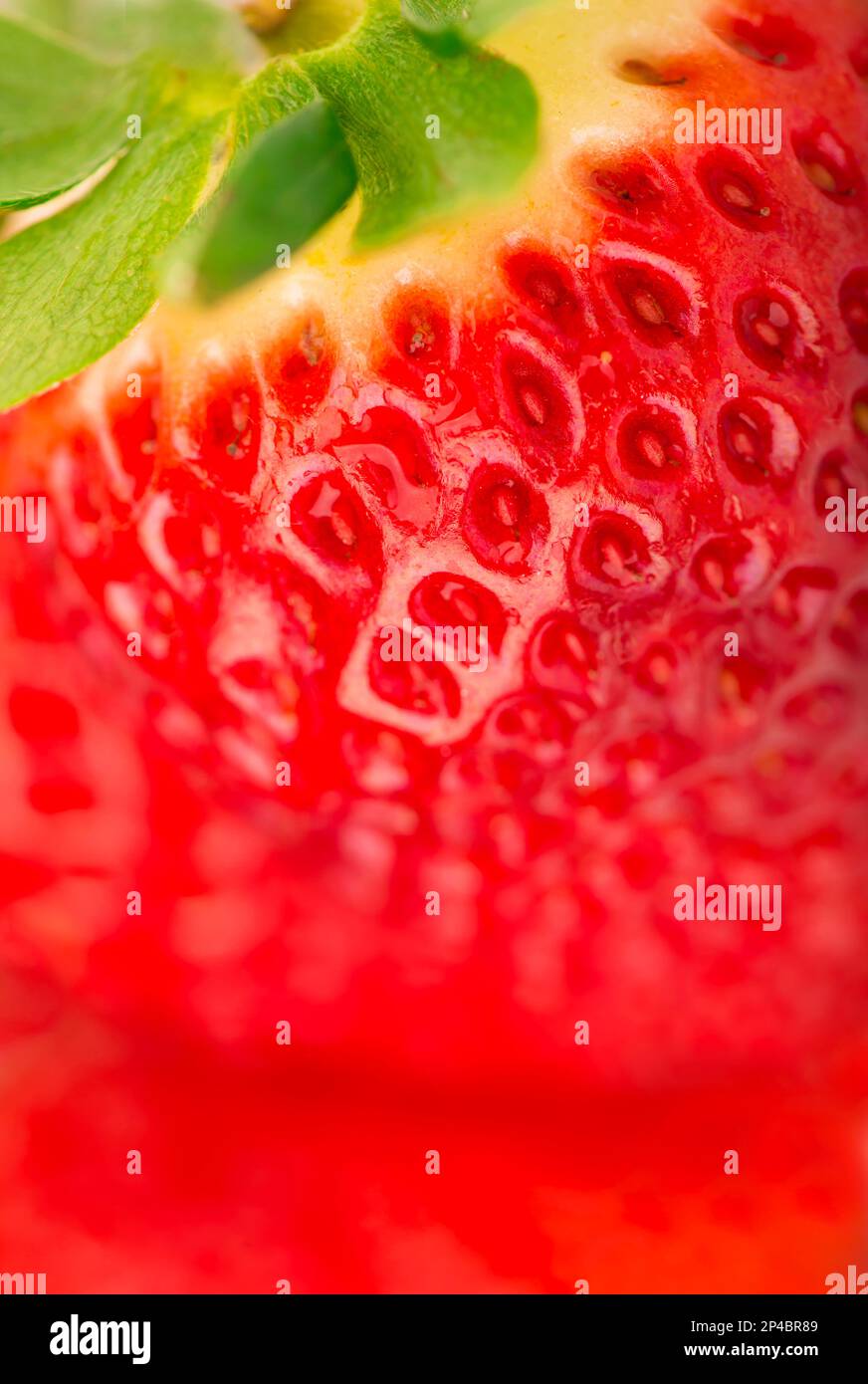 Close-up texture of strawberry macro photography background Stock Photo ...