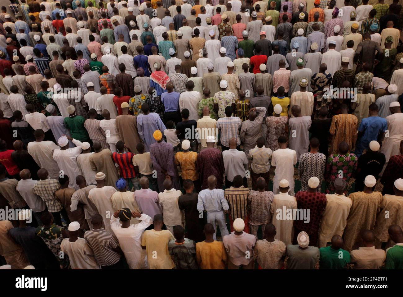 Nigerian Muslims offer prayers on the first Friday of Ramadan at the ...