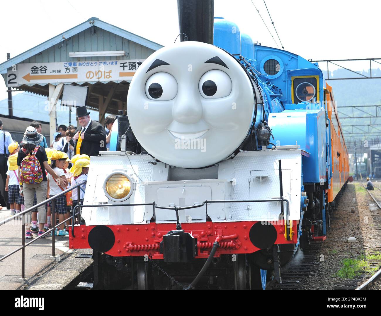 Thomas the Tank Engine prepares for the test run on the Oigawa Line in ...