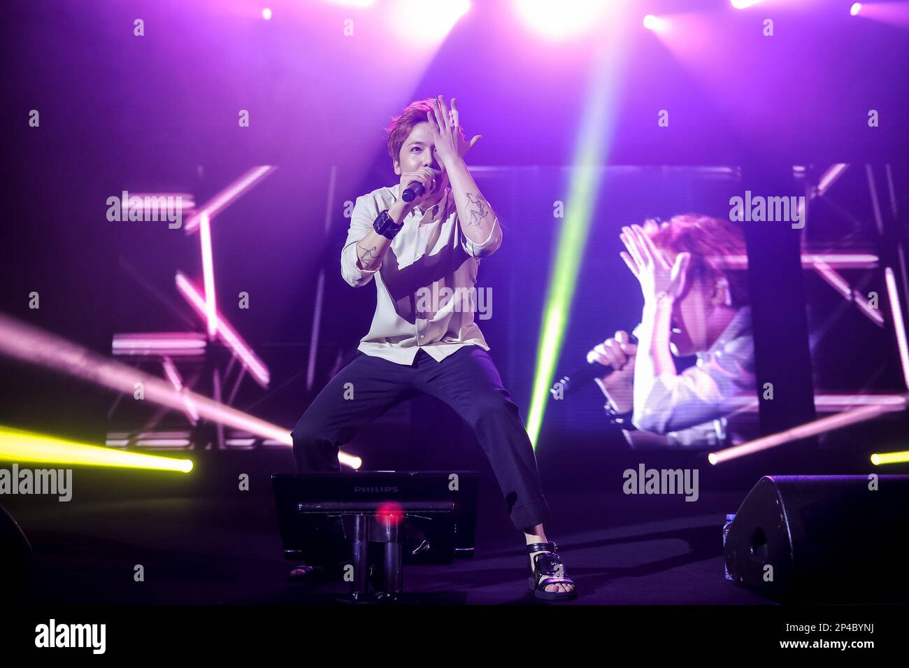 South Korea singer Hong Ki Lee meets his fans in Hong Kong,China on ...