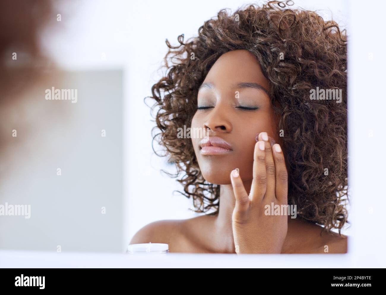 Inside out beauty. a beautiful young woman during her daily beauty ...