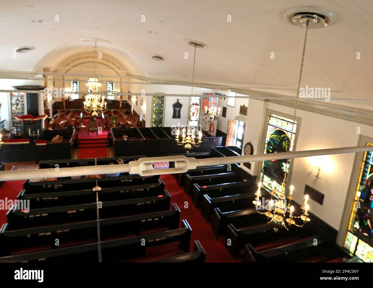 ADVANCE FOR SATURDAY, JULY 5 - Tie rods span the width of the ceiling ...