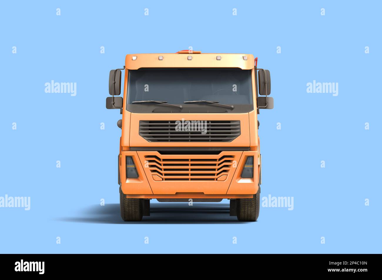 Tank truck front view tanker truck Car 3d render on blue Stock Photo ...