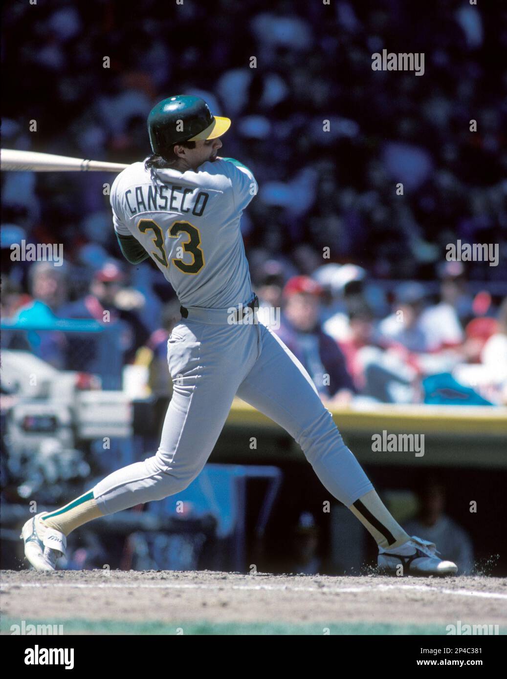 Oakland A's Jose Canseco (33) in action during a game from 1989 season ...
