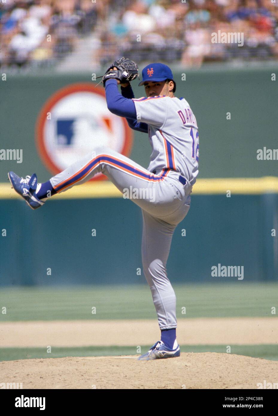 New York Mets Ron Darling (12) in action during a game from the 1988 ...