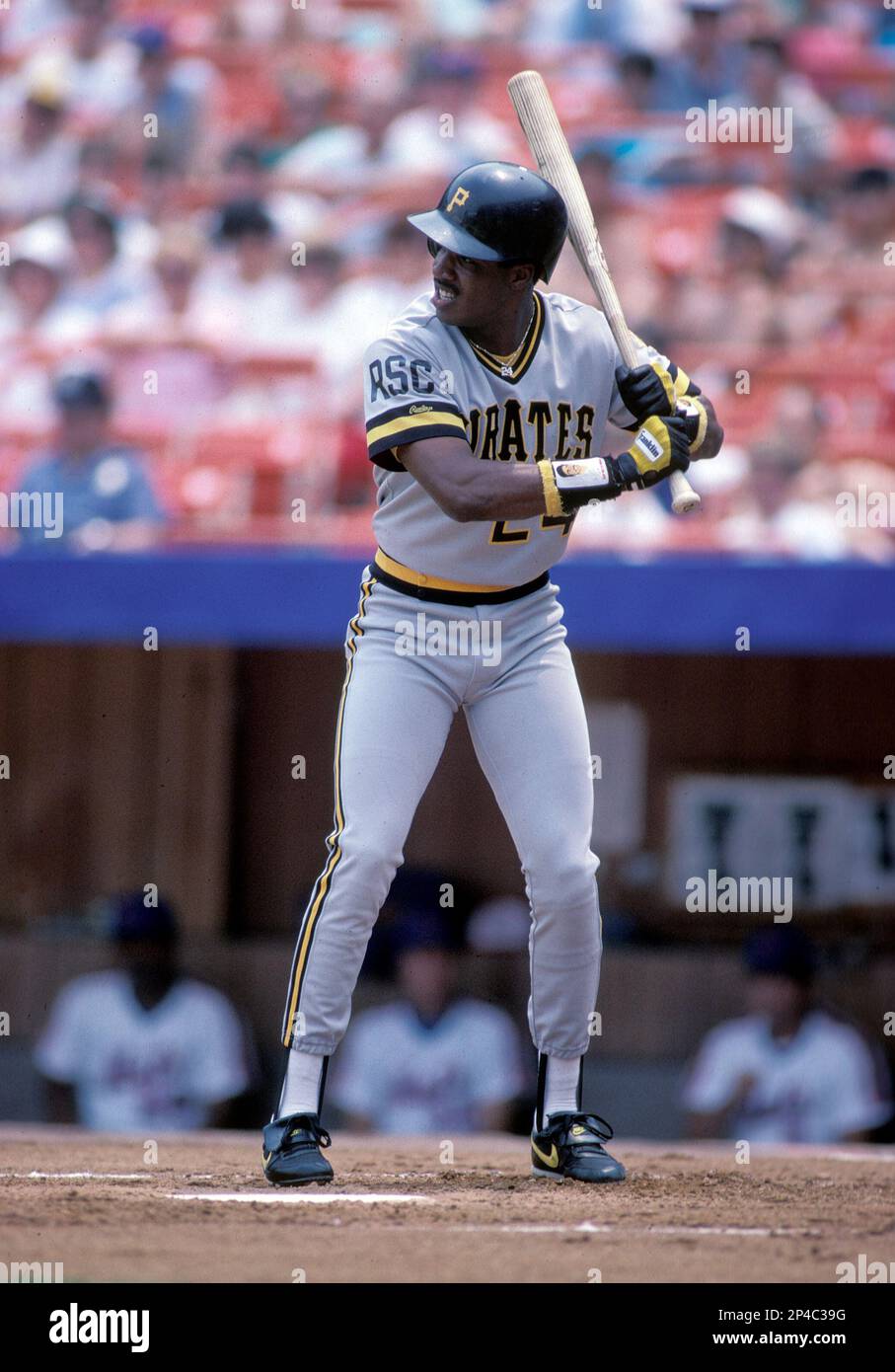 Pittsburgh Pirates Barry Bonds (24) during a game in 1988 at Shea ...