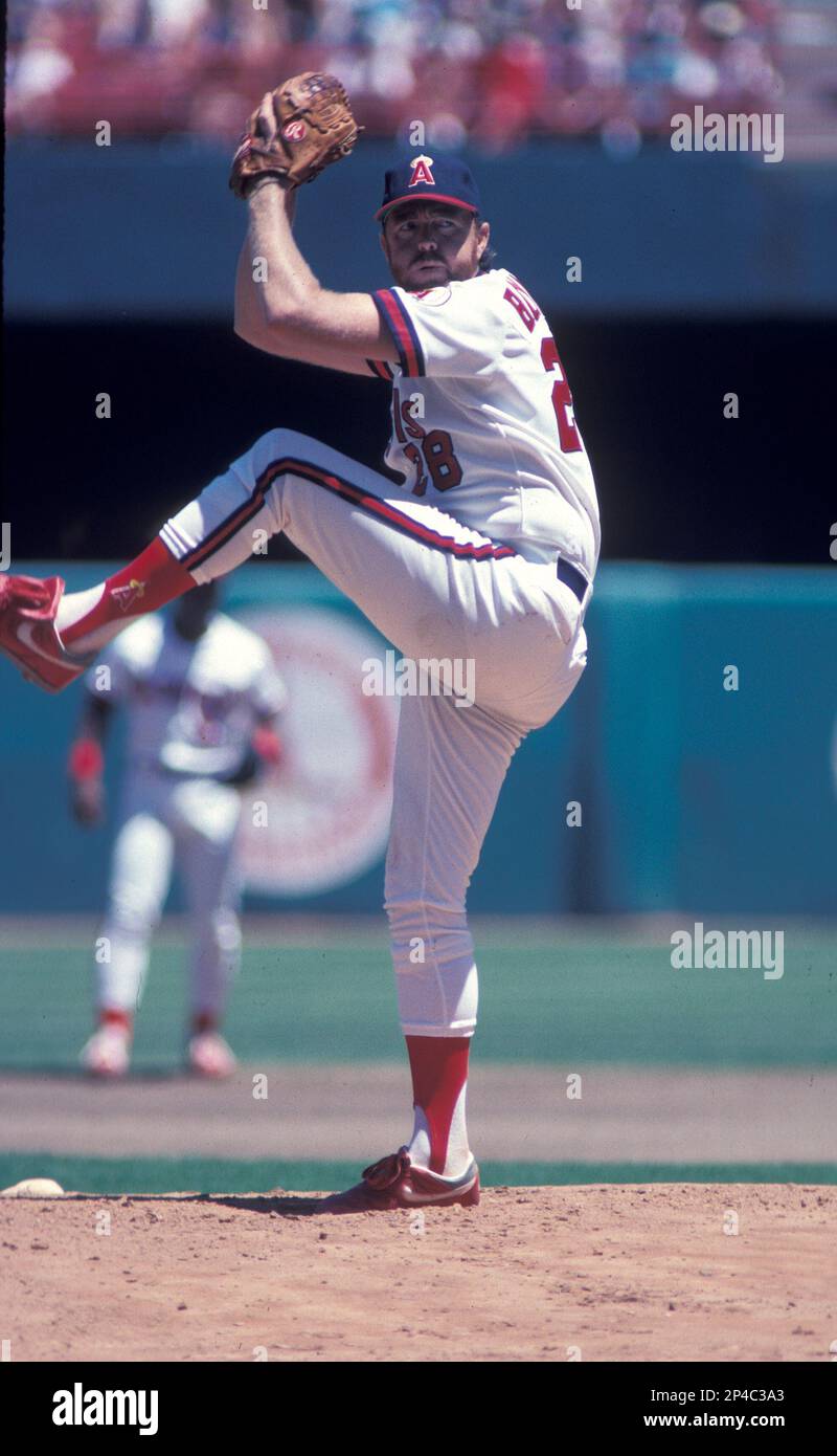 California Angels Bert Blyleven (28) during a game in 1989 at Anaheim ...