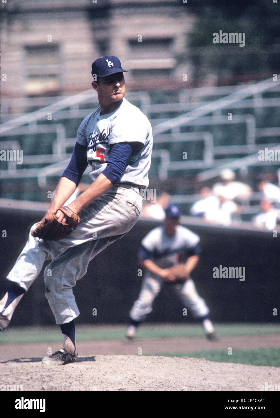 Los Angeles Dodgers Don Drysdale (53) in action during a game from the ...