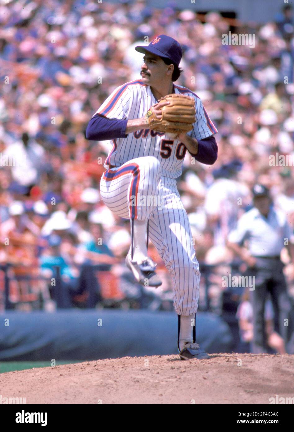New York Mets Sid Fernandez (50) in action during a game from the 1985 ...