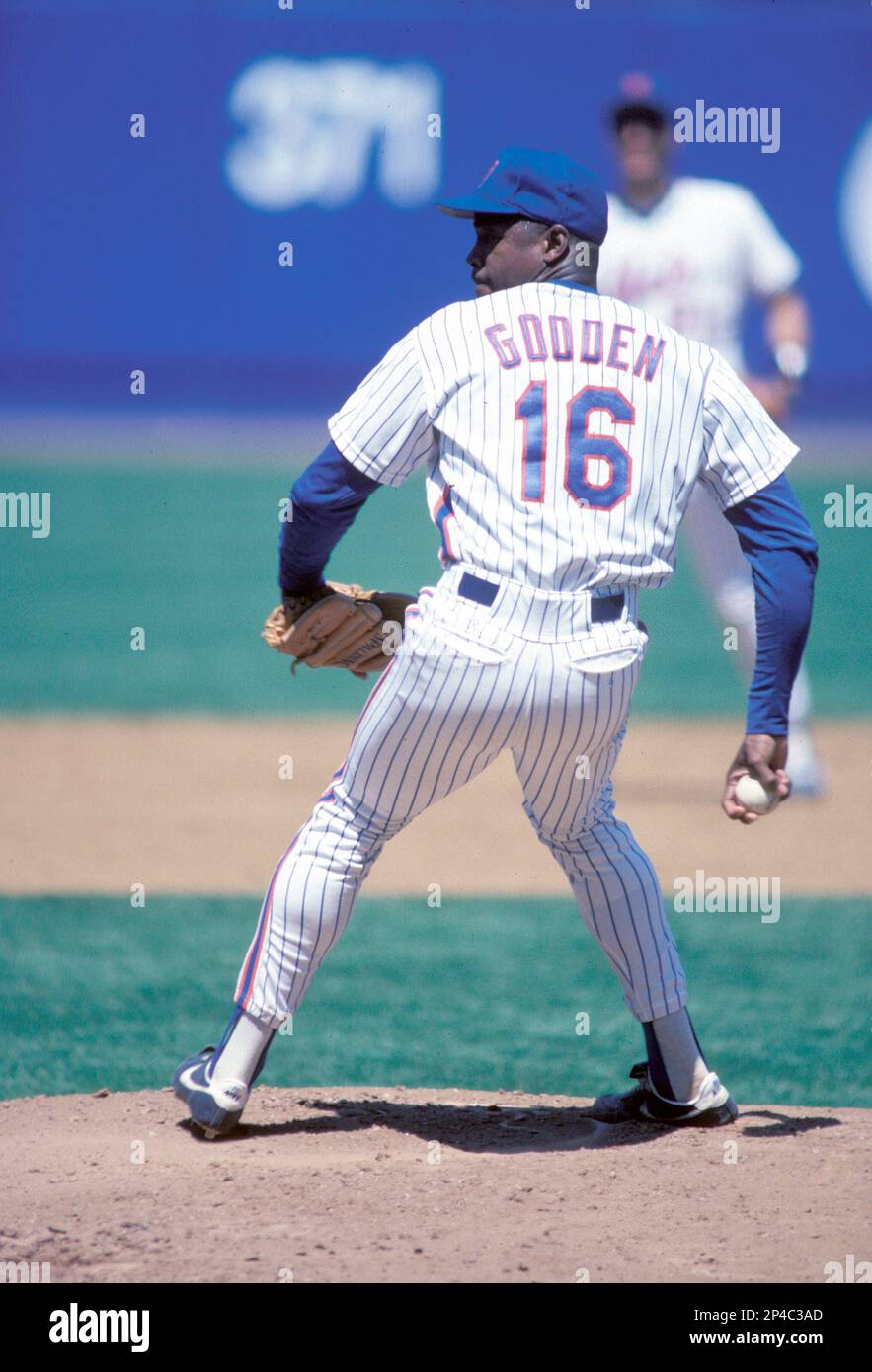 New York Mets Dwight Gooden (16) in action during a game from the 1990 ...