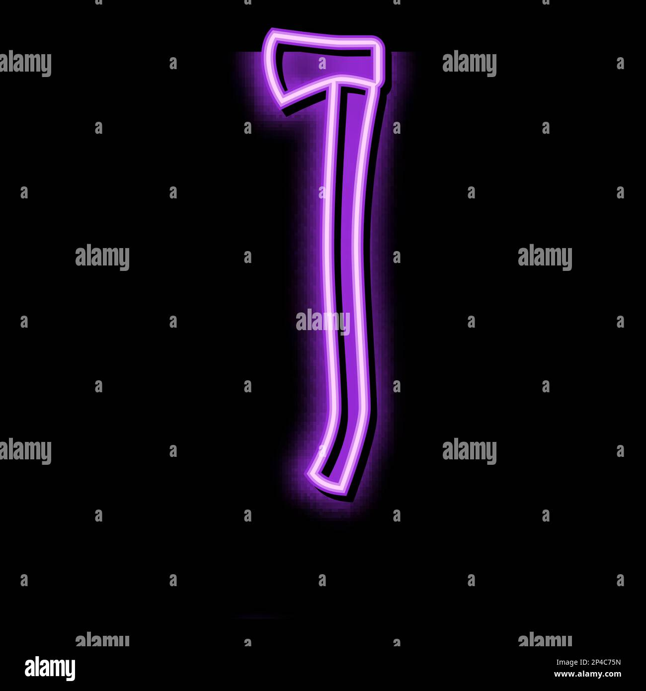 felling axe hatchet neon glow icon illustration Stock Vector Image ...