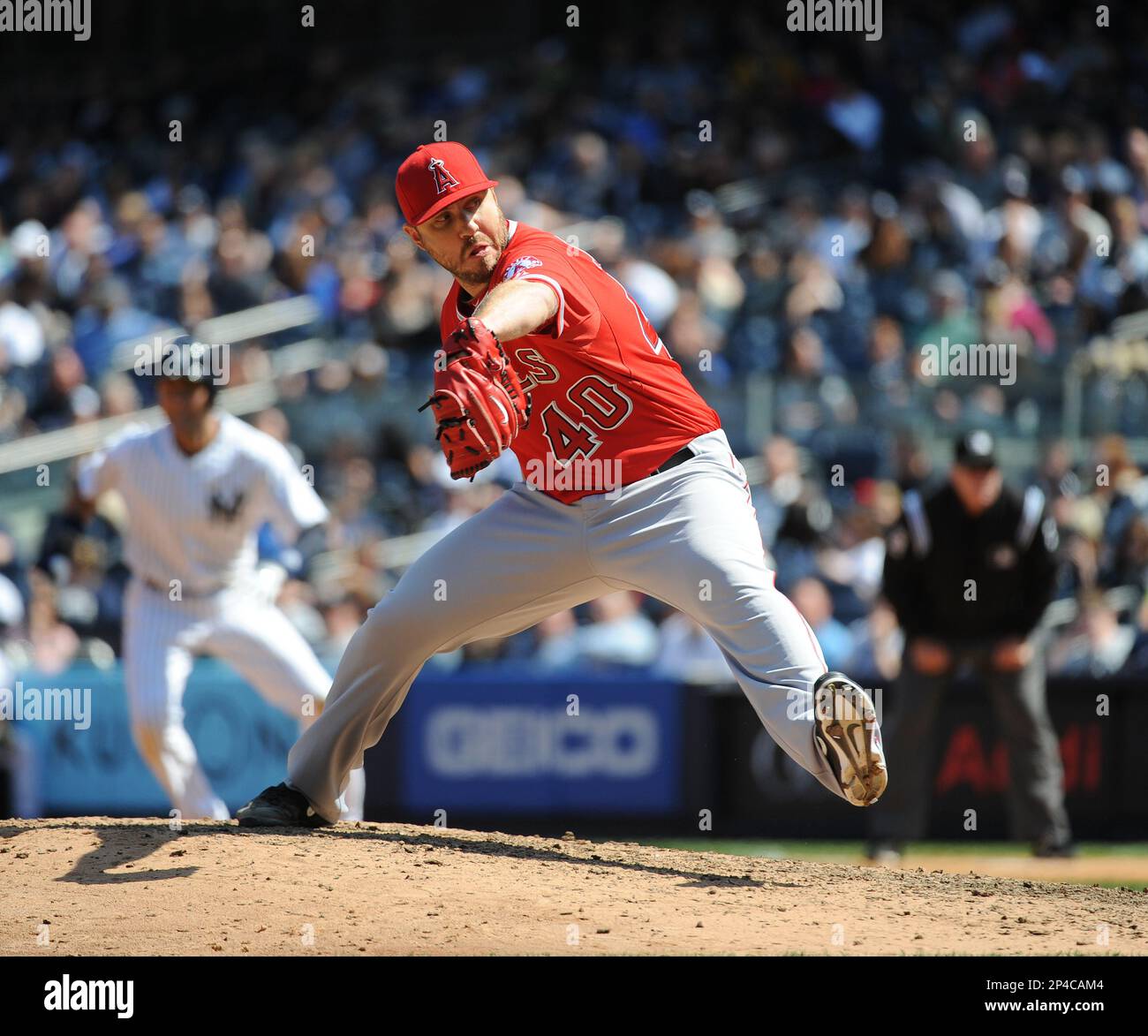 Los Angeles Angels pitcher Kevin Jepsen (40) during game against the ...