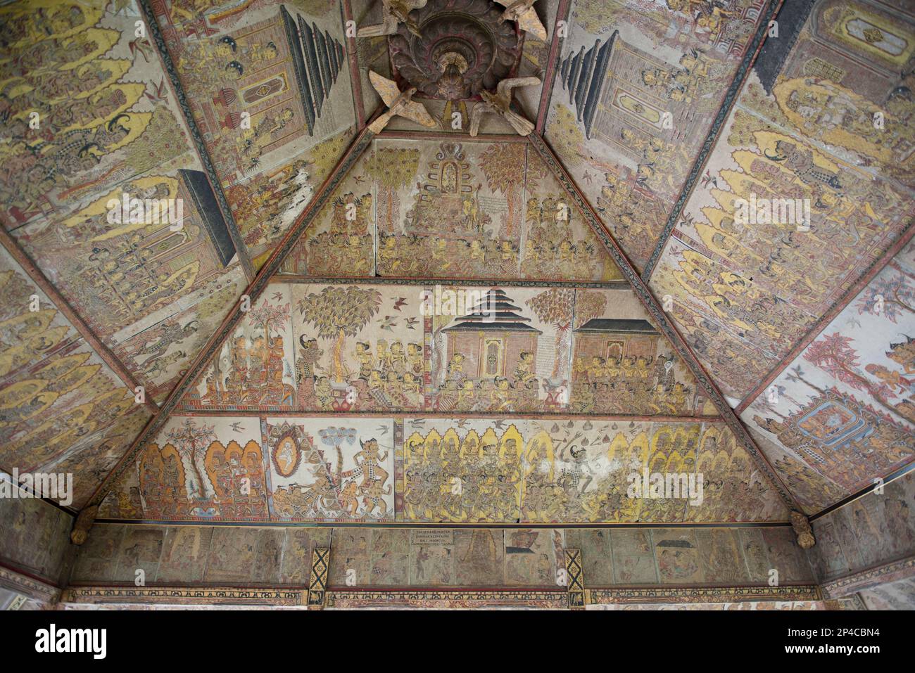 Hindu-inspired Kamasan-style painting. Klungkung Palace, Semarapura ...