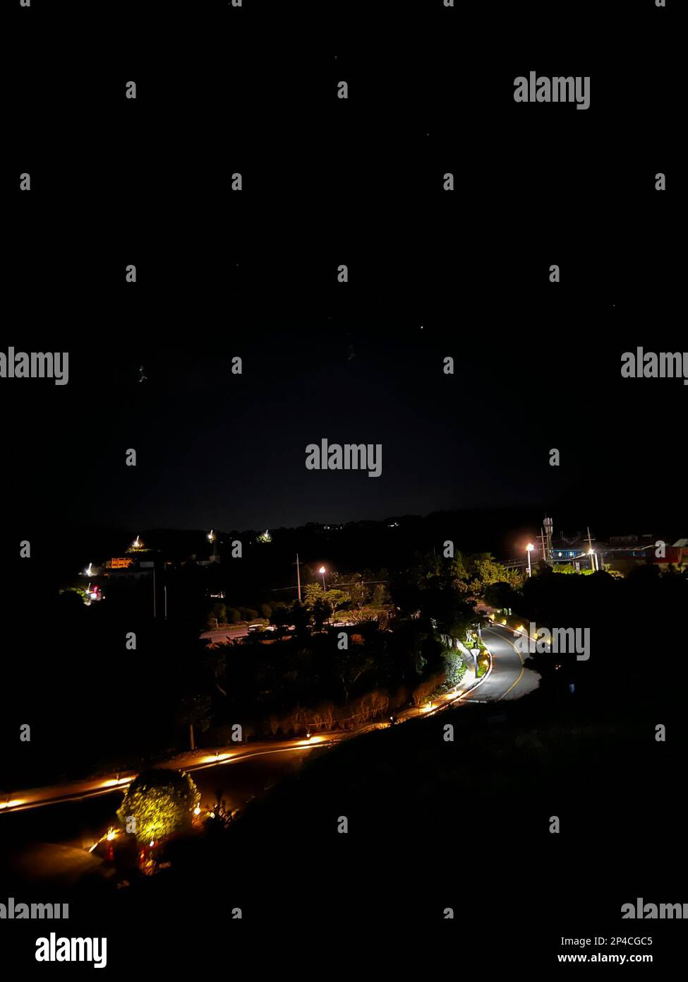 the night view of a quiet city Stock Photo - Alamy