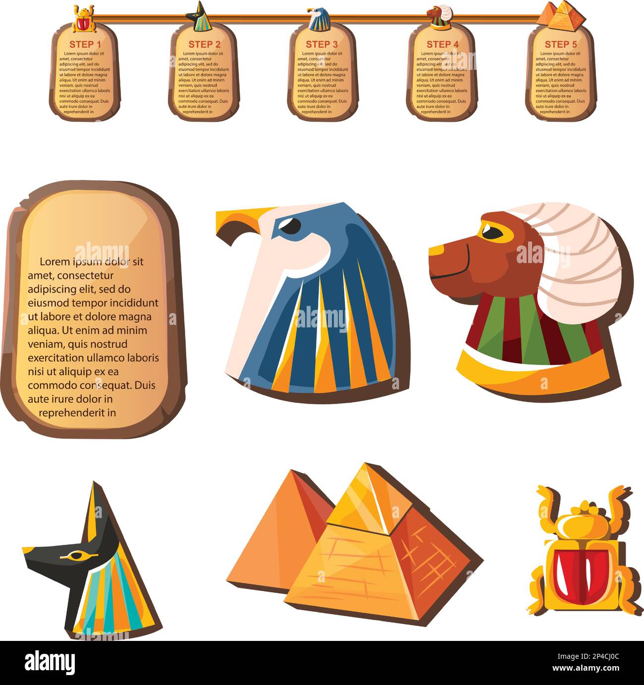 Stone board or clay tablet with animal head and Egyptian religious ...