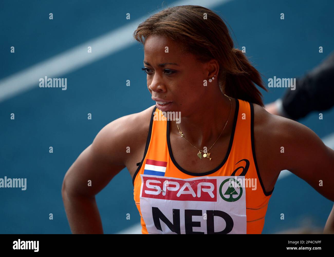 In this picture taken Saturday June 21, 2014, Netherland's Jamile ...