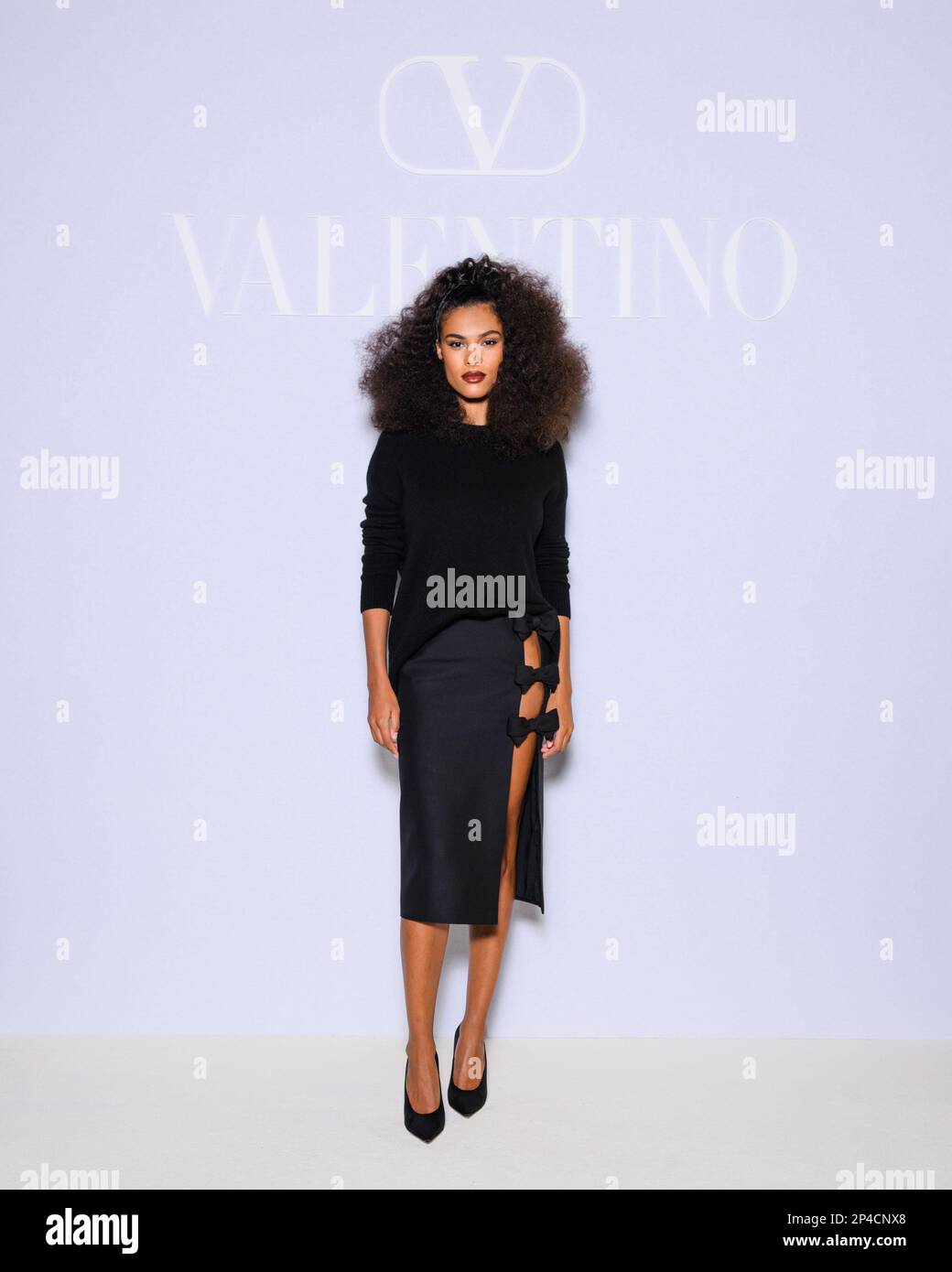 Tina Kunakey Paris Fashion Week - Women F/W 23-24 Valentino Fashion ...