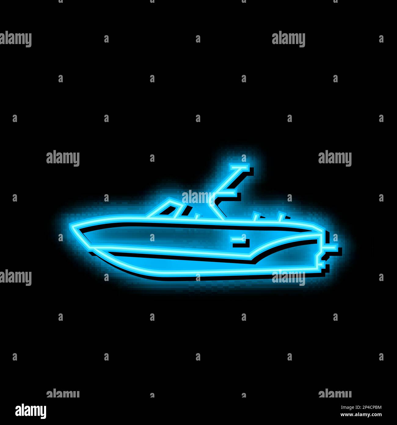 bowrider boat neon glow icon illustration Stock Vector Image & Art - Alamy