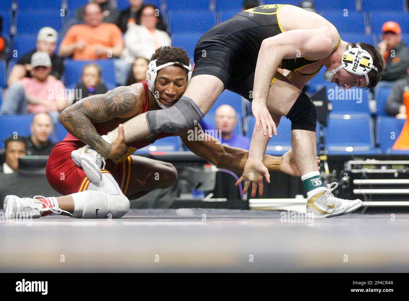 Iowa State's David Carr attempts to take down Missouri's Keegan O'Toole ...