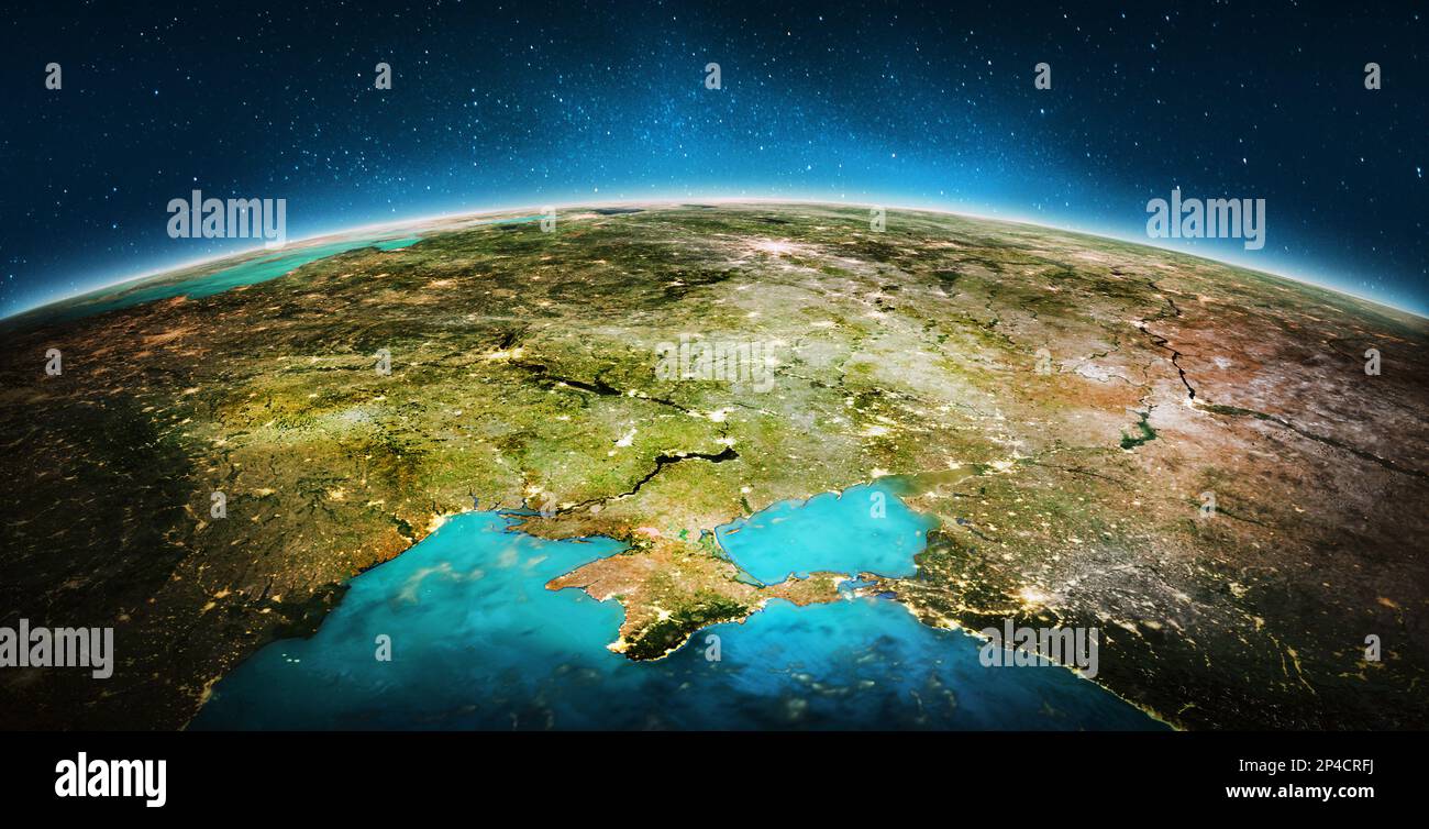 Planet Earth - Ukraine. 3D Rendering. Elements of this image furnished ...