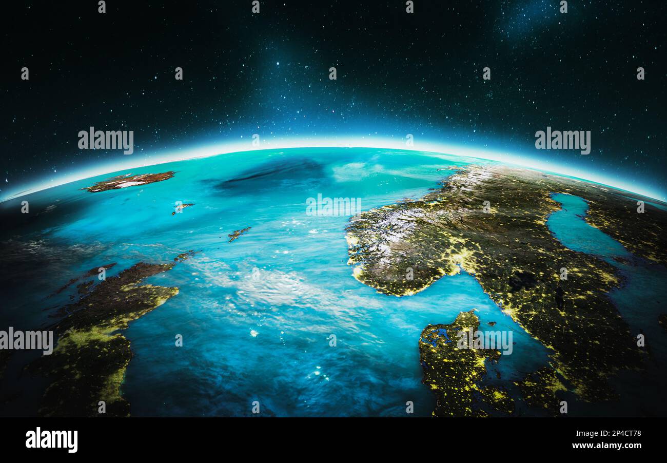 Europe - Scandinavia. 3D Rendering. Elements of this image furnished by ...