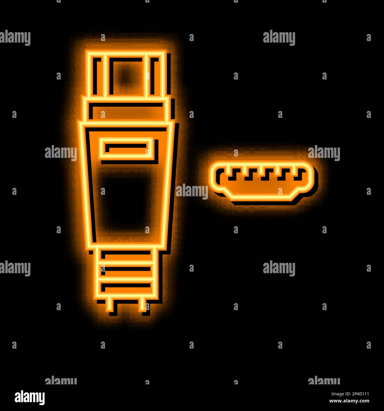 usb mini a neon glow icon illustration Stock Vector Image & Art - Alamy