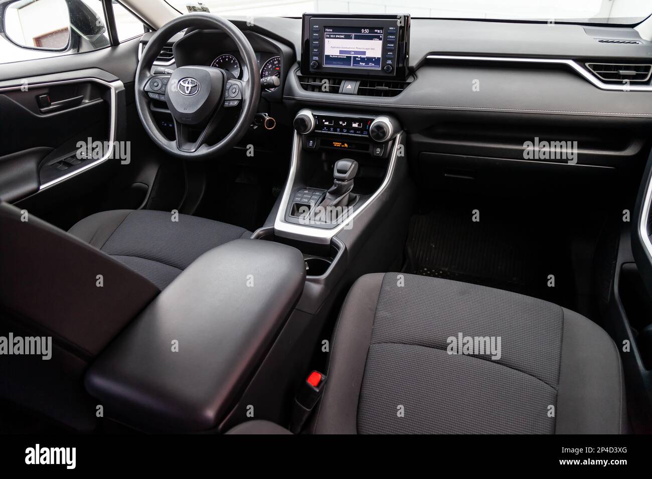 Novosibirsk, Russia - 03.04.2023: The interior of the car Toyota Rav4 ...