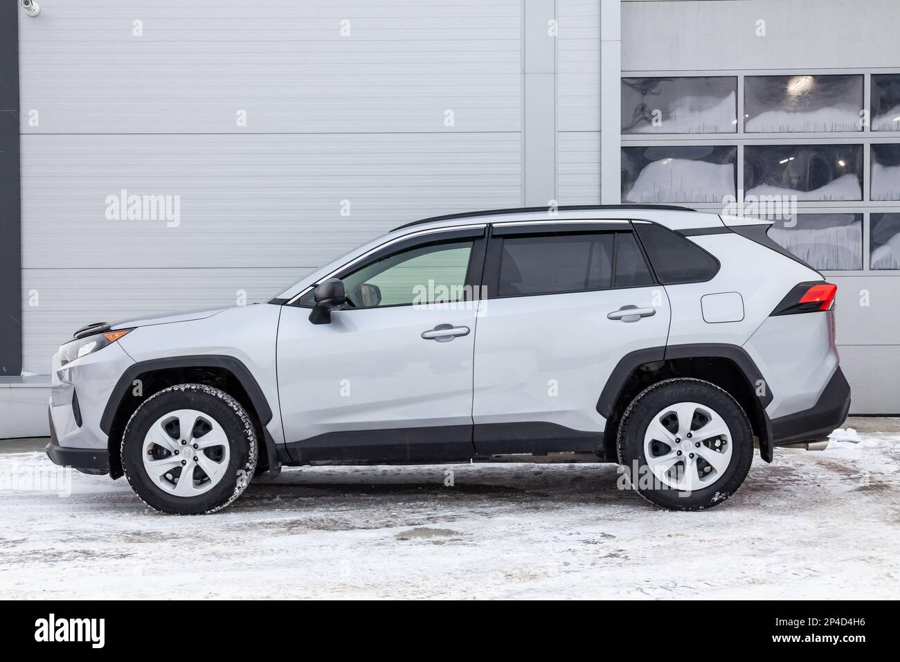 Novosibirsk, Russia - 03.04.2023: Front side view of Toyota RAV4 2018 ...