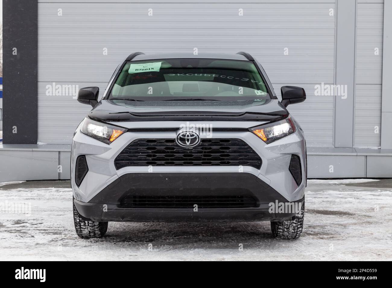 Novosibirsk, Russia - 03.04.2023: Front view of Toyota RAV4 2018 year ...