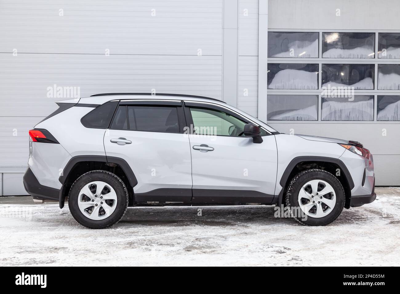 Novosibirsk, Russia - 03.04.2023: Front side view of Toyota RAV4 2018 ...