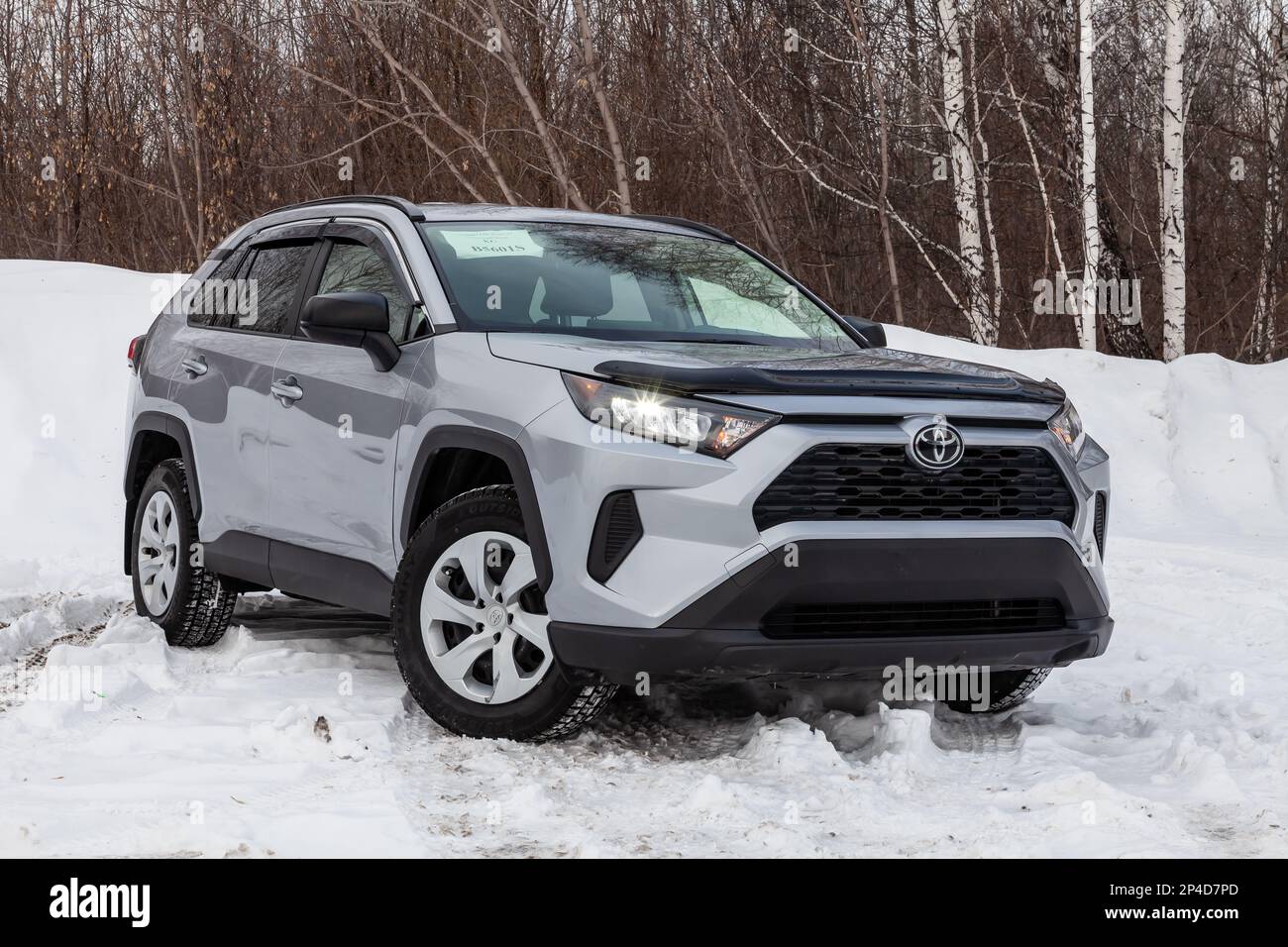 Novosibirsk, Russia - 03.04.2023: Front view of Toyota RAV4 2018 year ...
