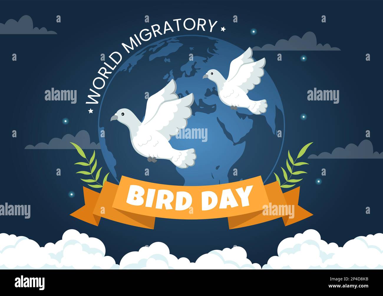 World Migratory Bird Day on May 8 Illustration with Birds Migrations ...
