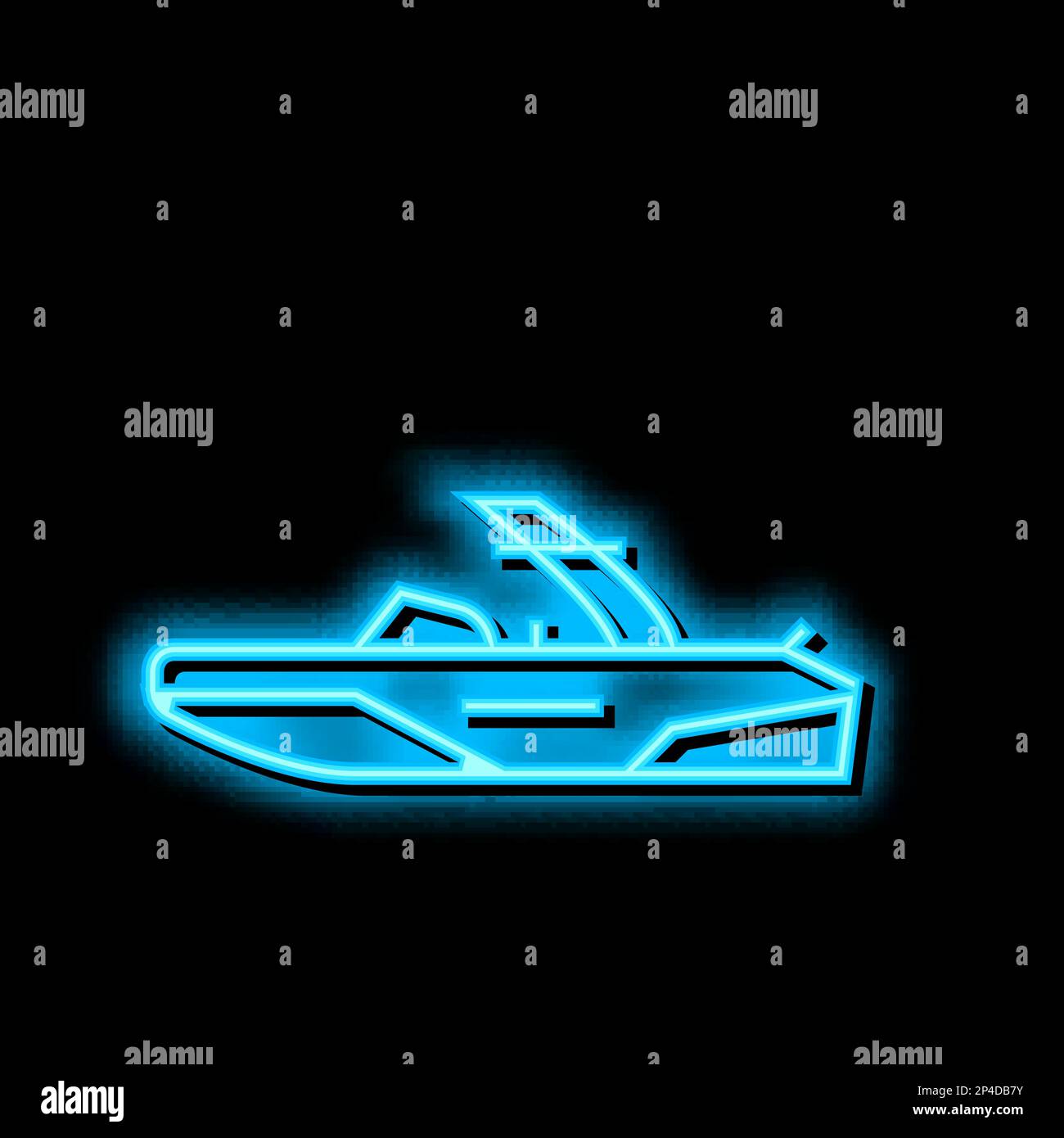 wakeboard ski boat neon glow icon illustration Stock Vector Image & Art ...