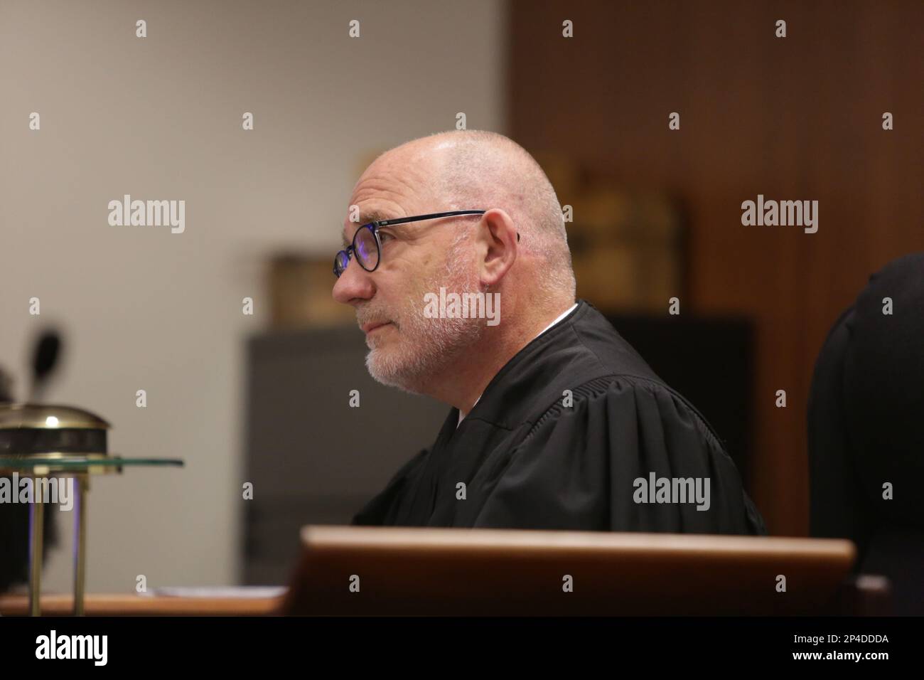 Judge Bradley Ferencz presides as truck driver Kevin Roper attends his ...