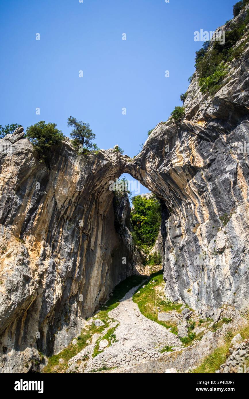 Cares trail - ruta del Cares - in Picos de Europa canyon, Asturias ...