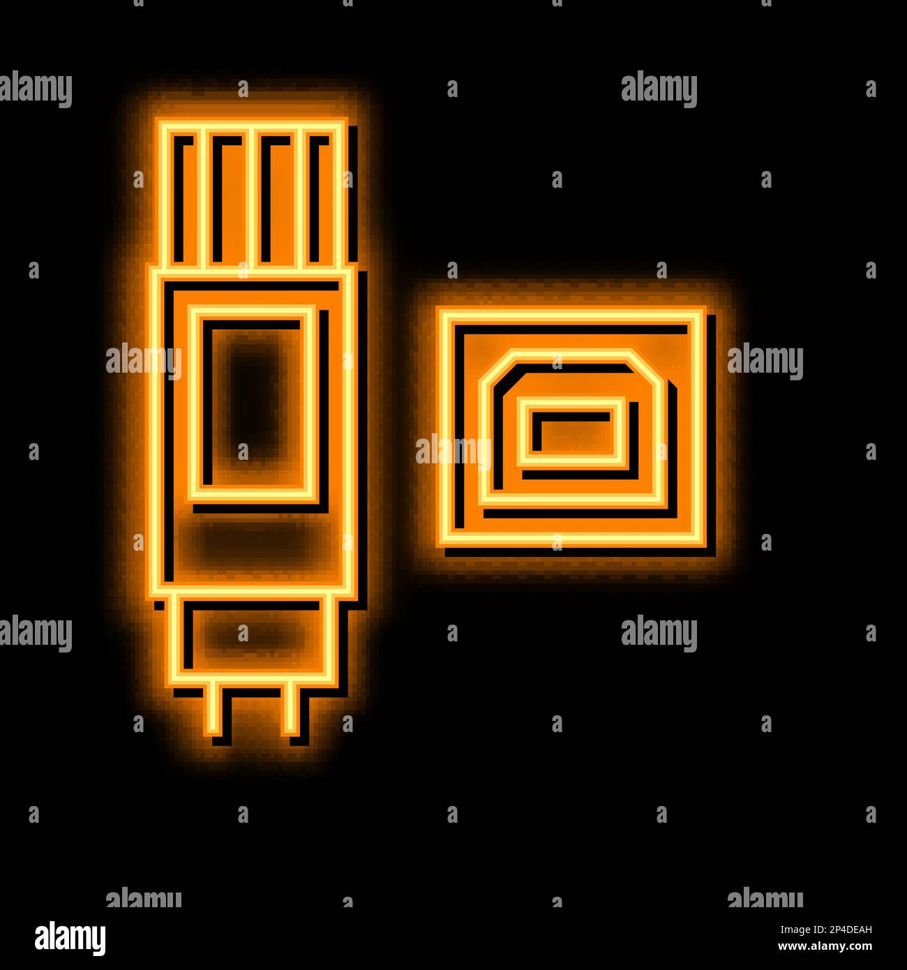 usb type b neon glow icon illustration Stock Vector Image & Art - Alamy