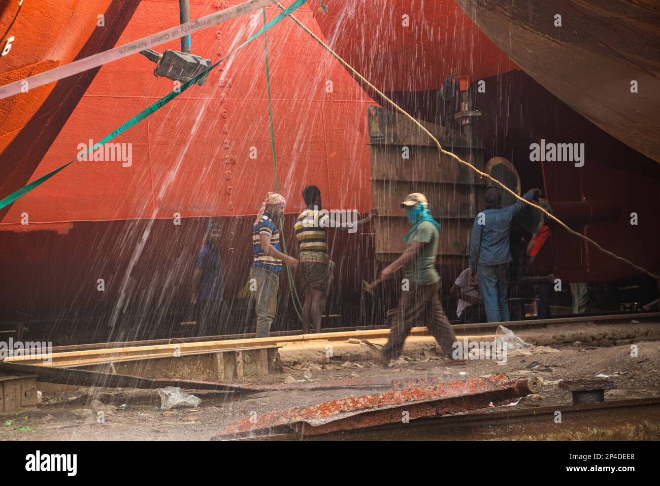 Photo documentary on working people in the shipyard. The shipyards ...