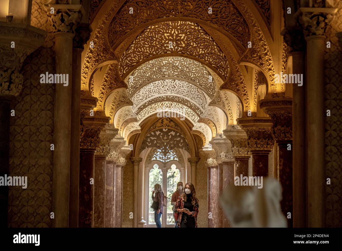 Palacio de Monserrate, Sintra, Portugal -- elaborate interior arches ...